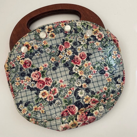 Vintage | Bags | Vintage 8s Bermuda Bag Purse Original Wooden Handle ...